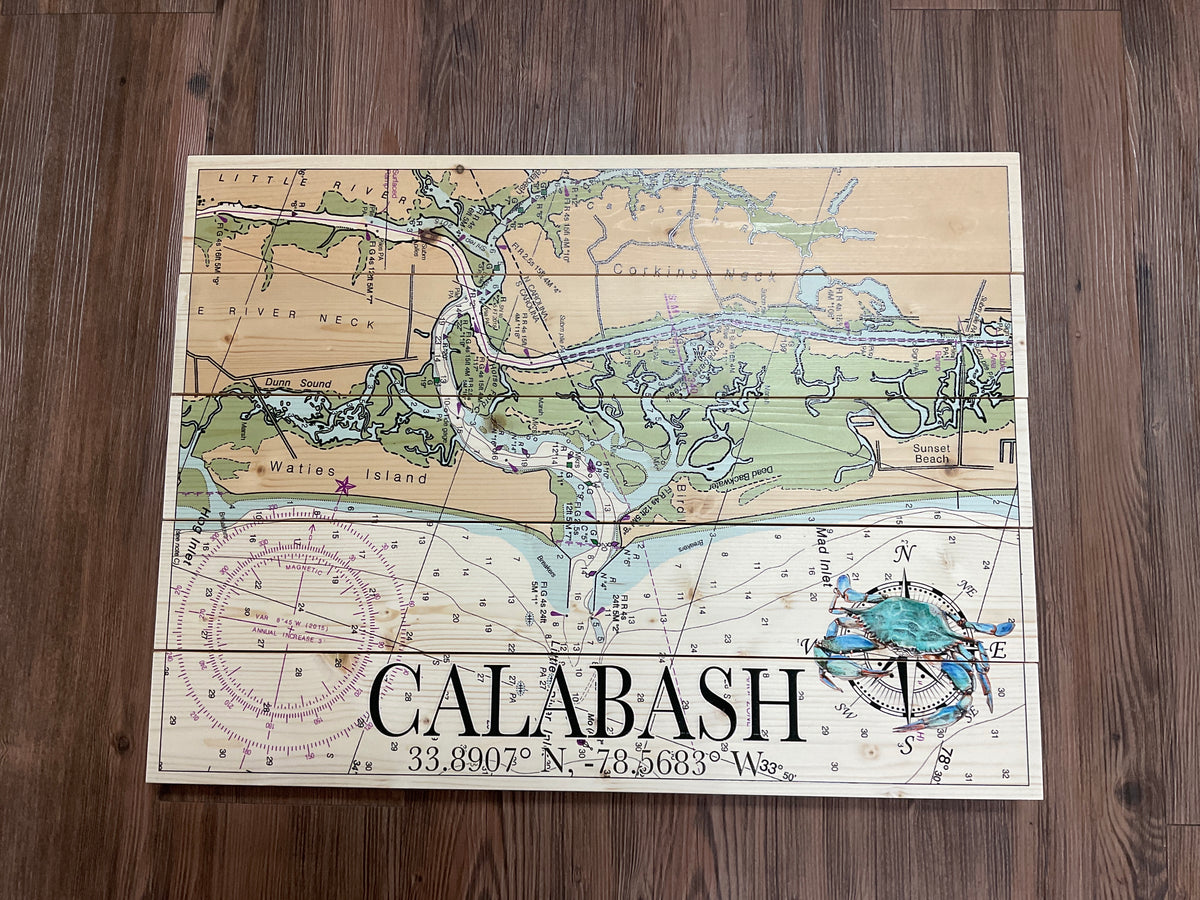Wood Pallet Map - Calabash — White Pine Artisan Market