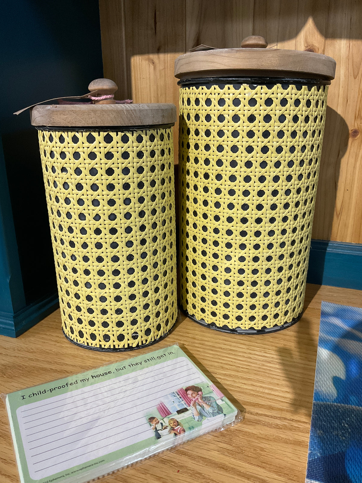 Open Weave Cane Canister — White Pine Artisan Market