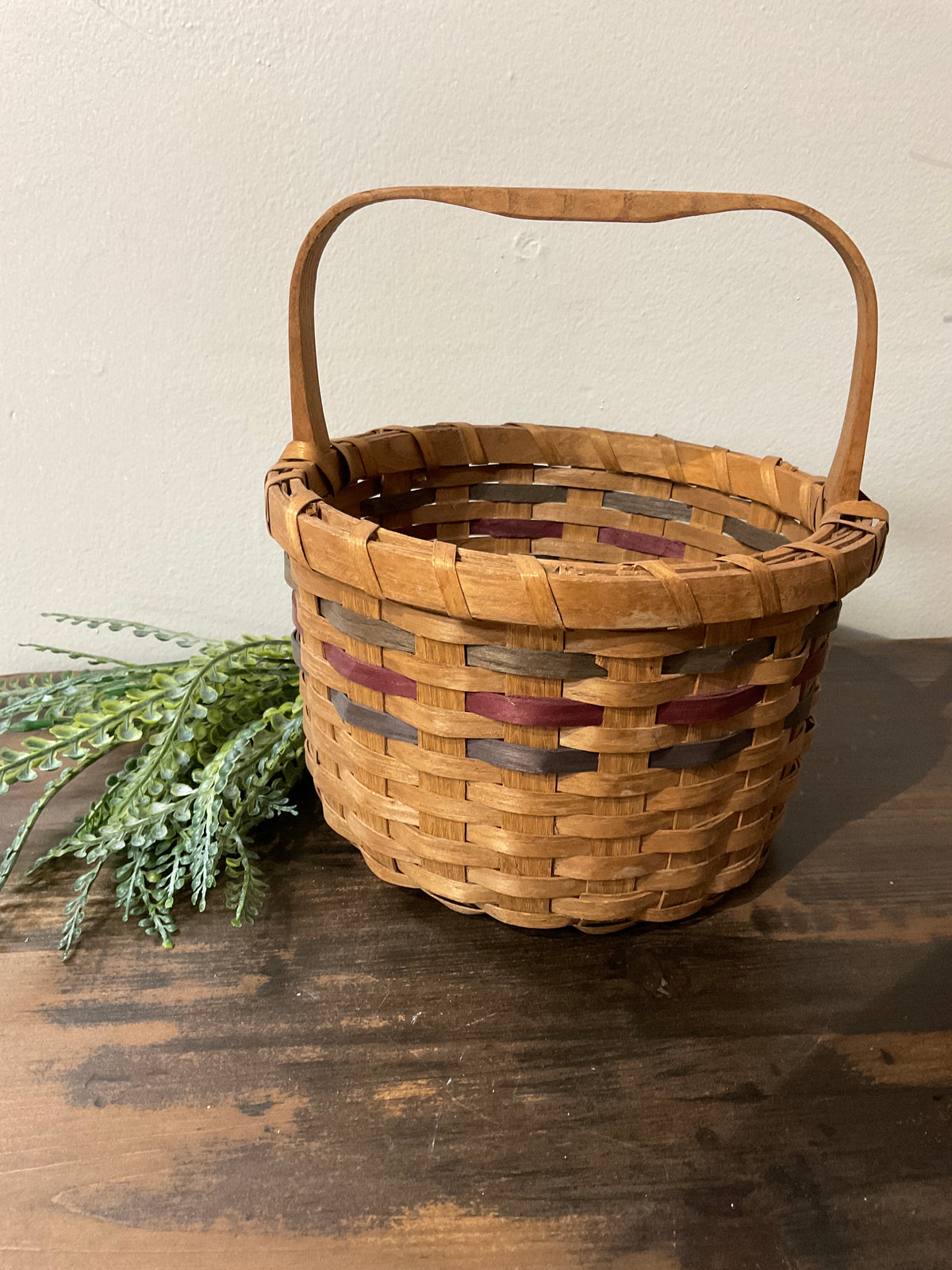 Round stripe basket — White Pine Artisan Market